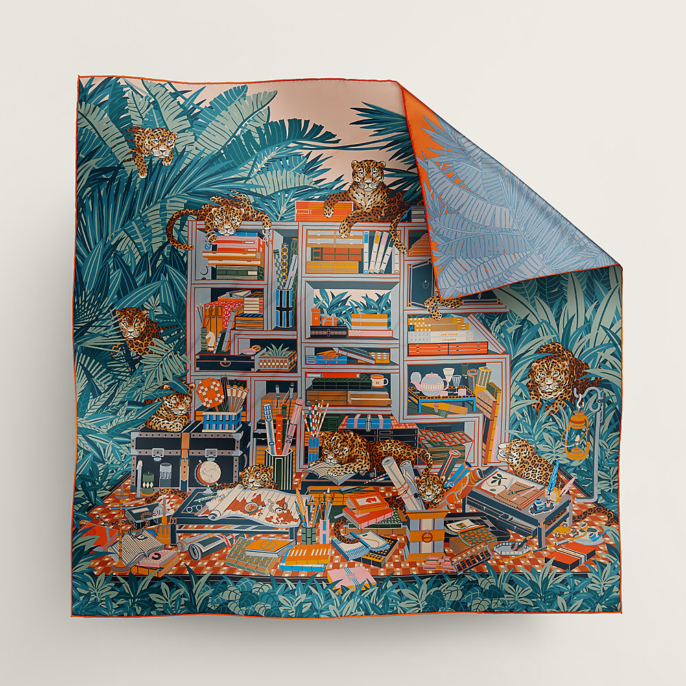 Les Douze Leopards 더블 페이스 스카프 90 | Hermès - 에르메스대한민국