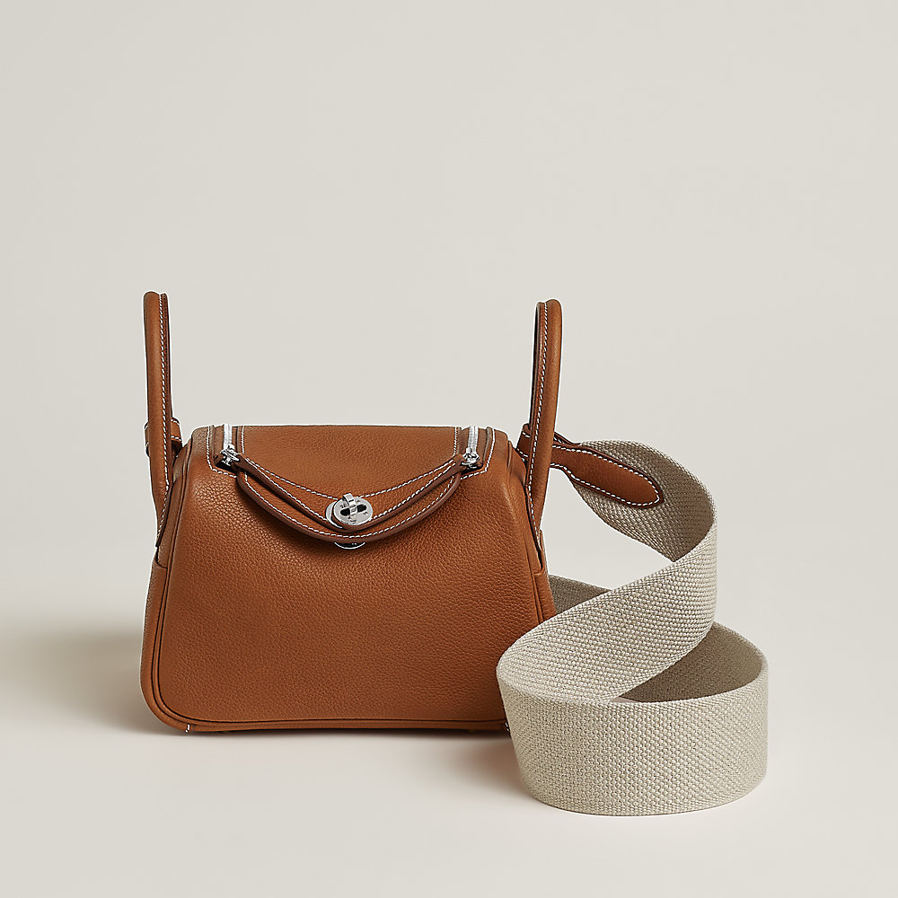 Lindy II mini strap bag - Beige | Hermès UK