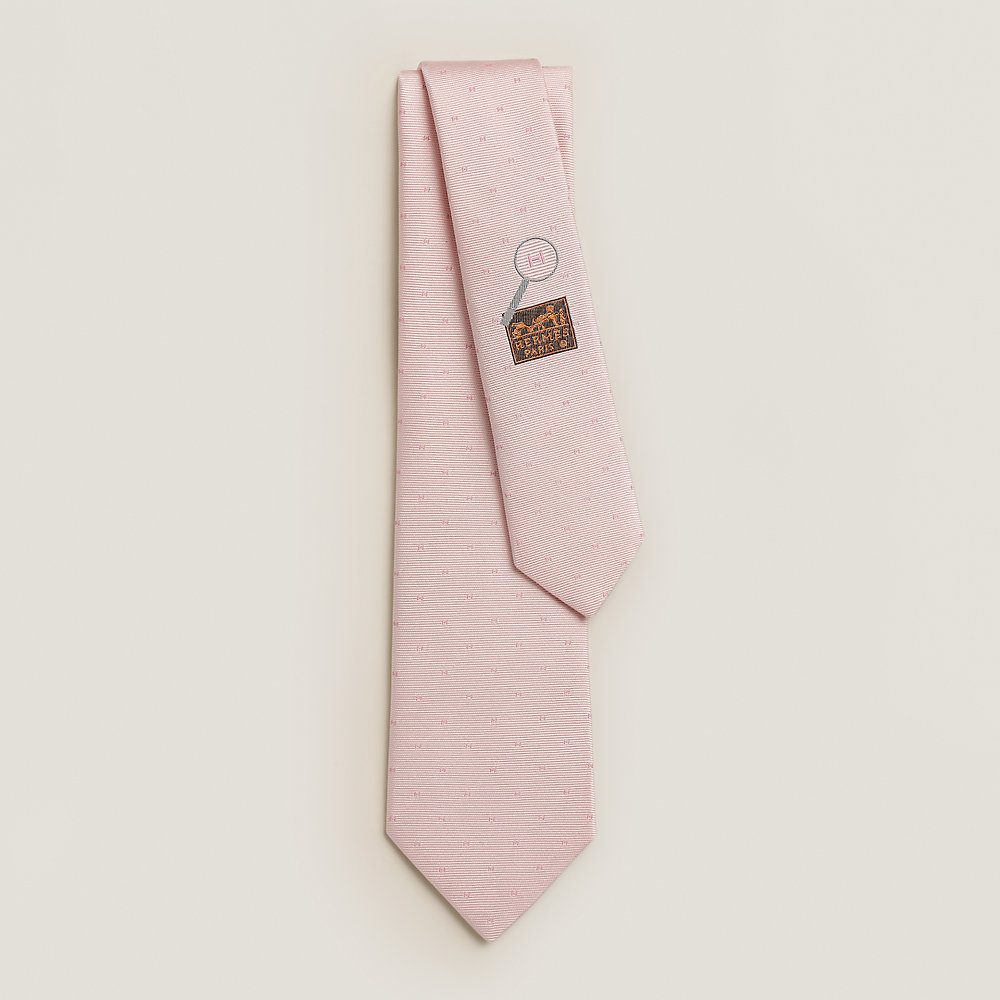 Magnifying H tie - Pink | Hermès UK