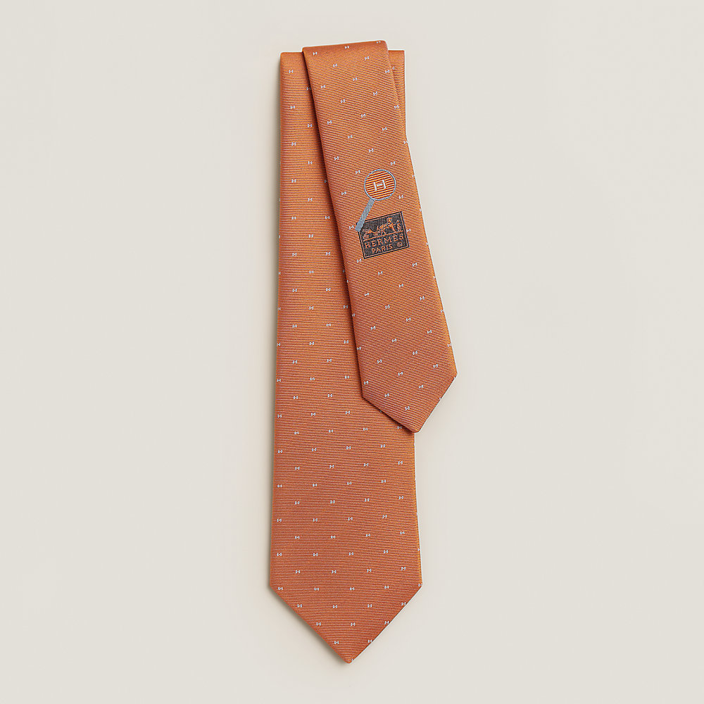 Magnifying H tie - Orange | Hermès UK