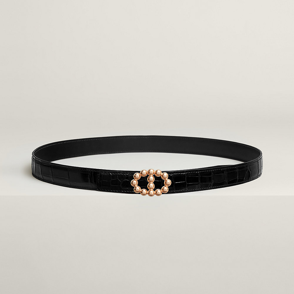 Maillon Bubble belt buckle & Leather strap 24 mm | Hermès Australia