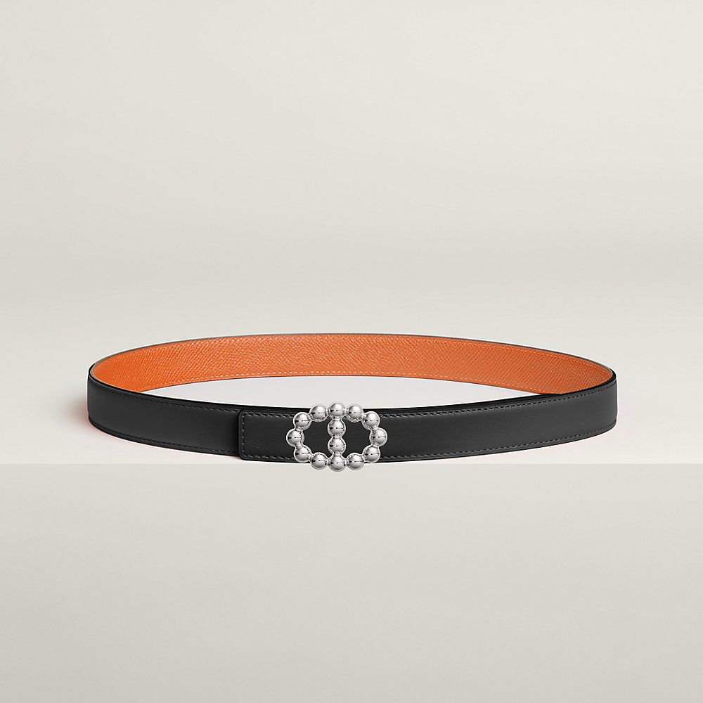 Maillon Bubble belt buckle & Reversible leather strap 24 mm | Hermès UK