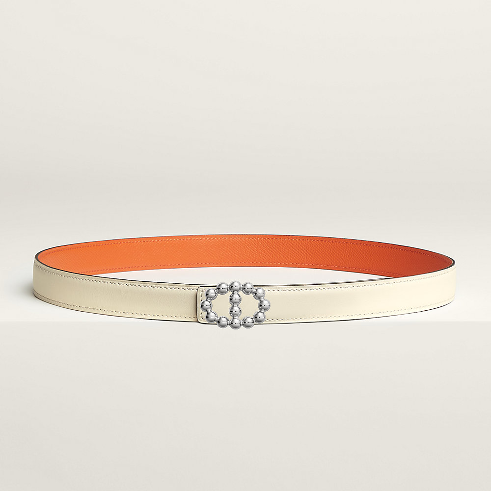 Maillon Bubble belt buckle & Reversible leather strap 24 mm | Hermès UAE