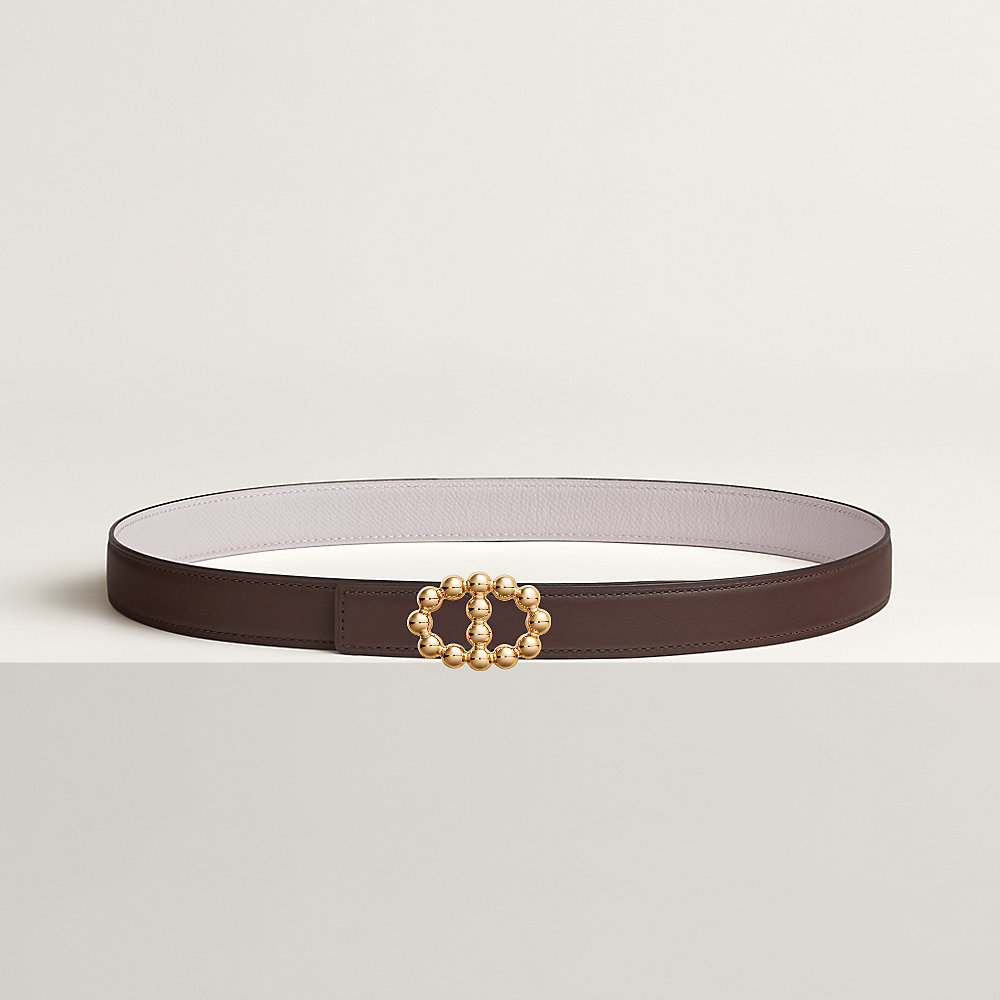 Maillon Bubble belt buckle & Reversible leather strap 24 mm | Hermès ...