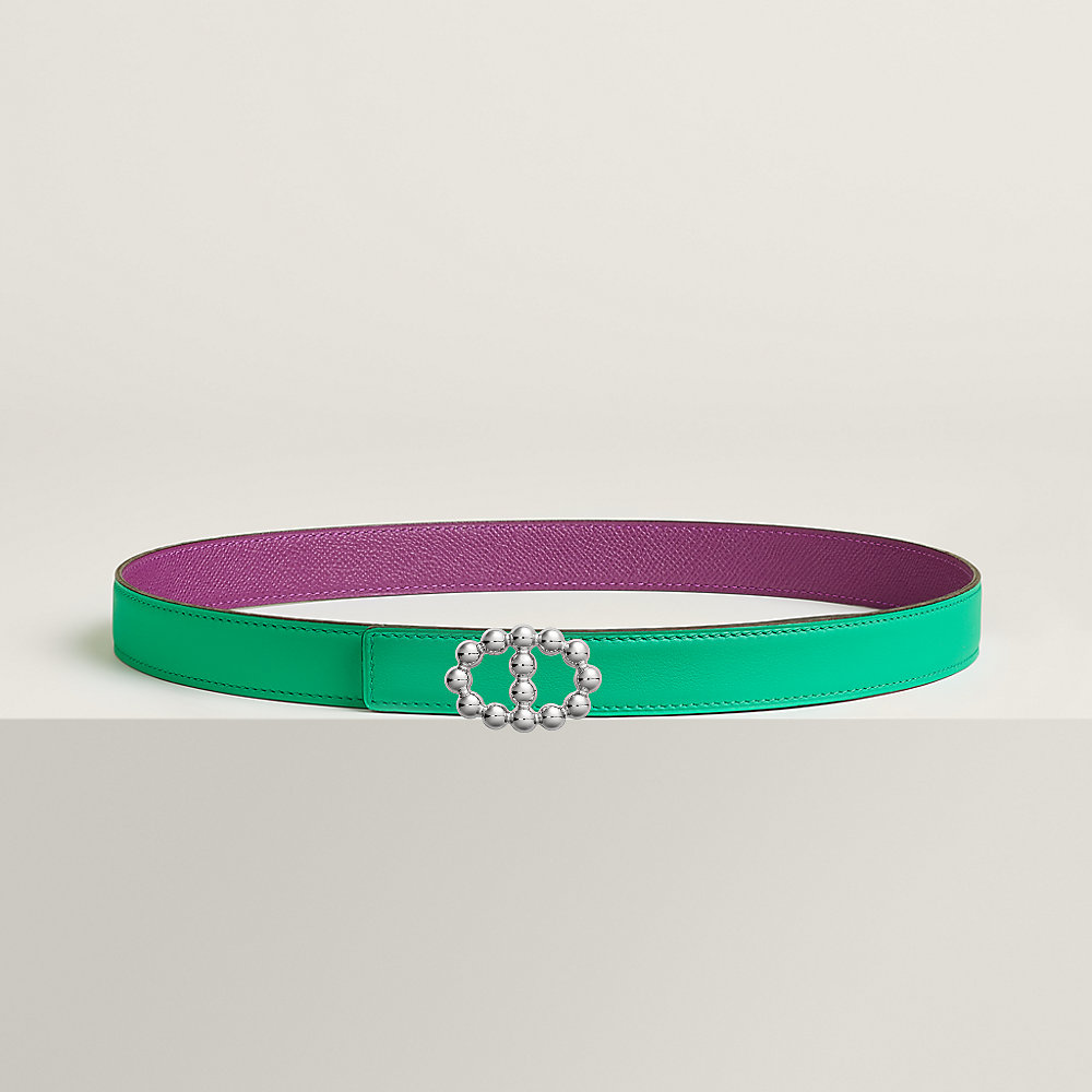 Maillon Bubble belt buckle & Reversible leather strap 24 mm | Hermès UK