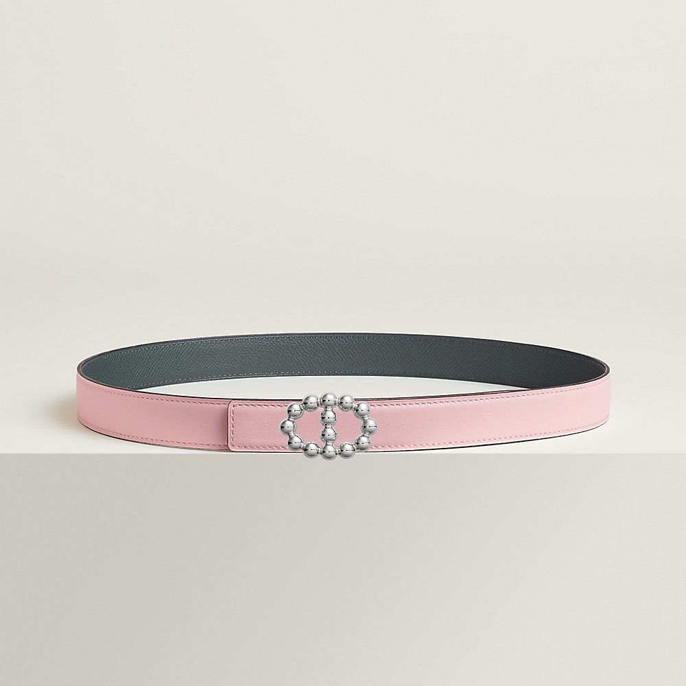 Maillon Bubble belt buckle & Reversible leather strap 24 mm | Hermès UK