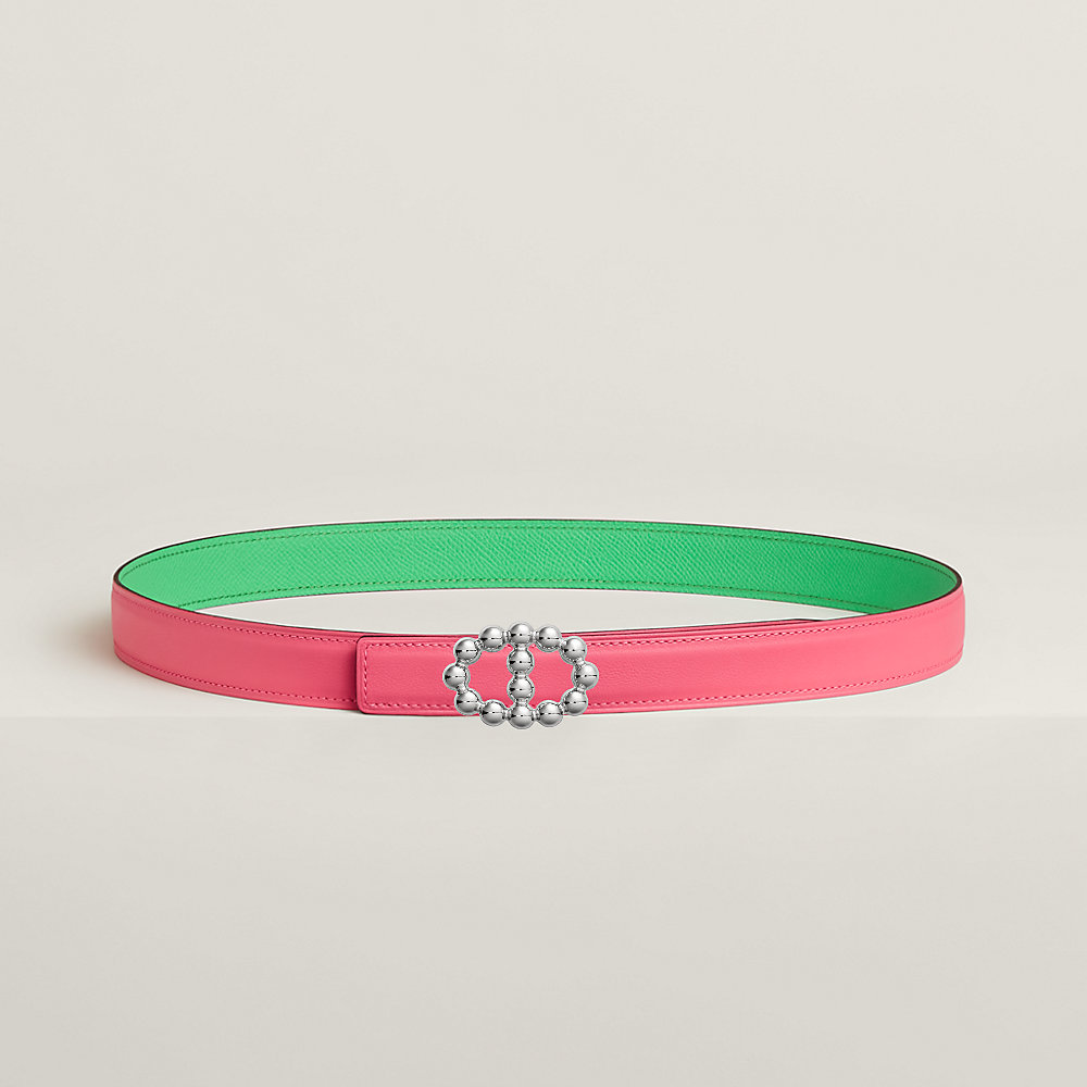 Maillon Bubble belt buckle & Reversible leather strap 24 mm | Hermès UK