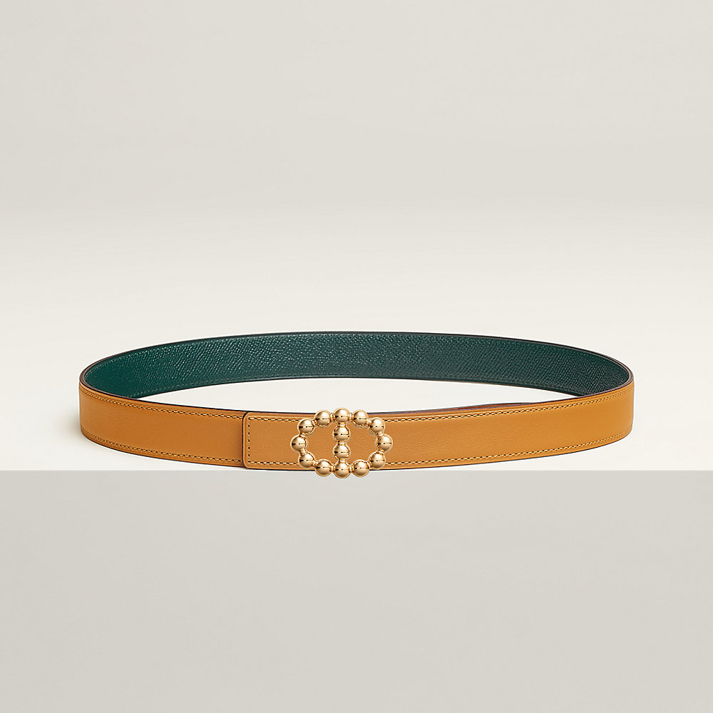 Maillon Bubble belt buckle & Reversible leather strap 24 mm | Hermès UK