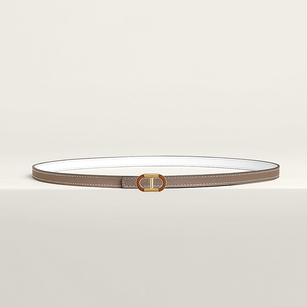 Maillon H Tresse belt buckle & Reversible leather strap 13 mm | Hermès UK