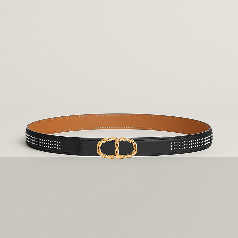 Maillon Torsade belt buckle & Leather strap 24 mm | Hermès UK