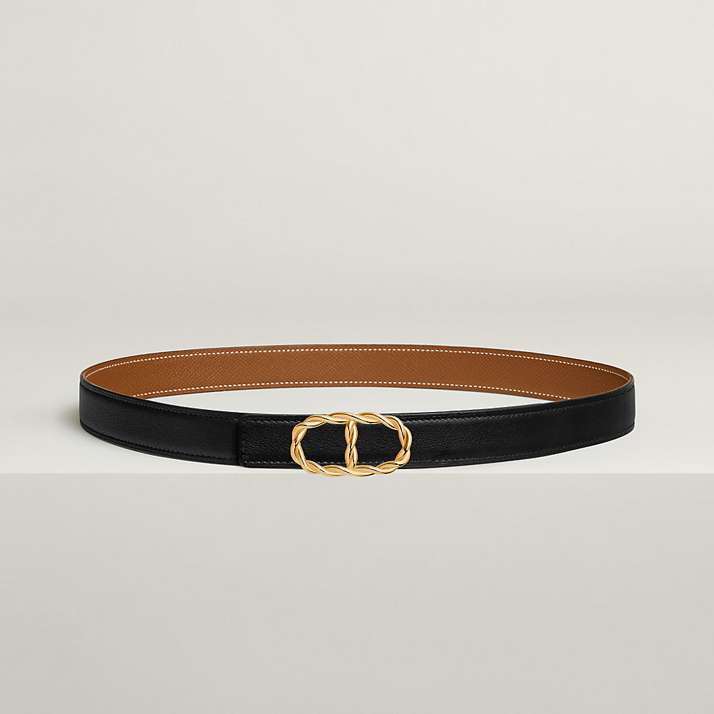 Maillon Torsade belt buckle & Reversible leather strap 24 mm | Hermès UK