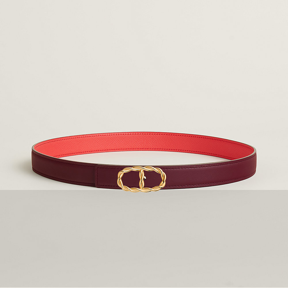Maillon Torsade belt buckle & Reversible leather strap 24 mm | Hermès USA