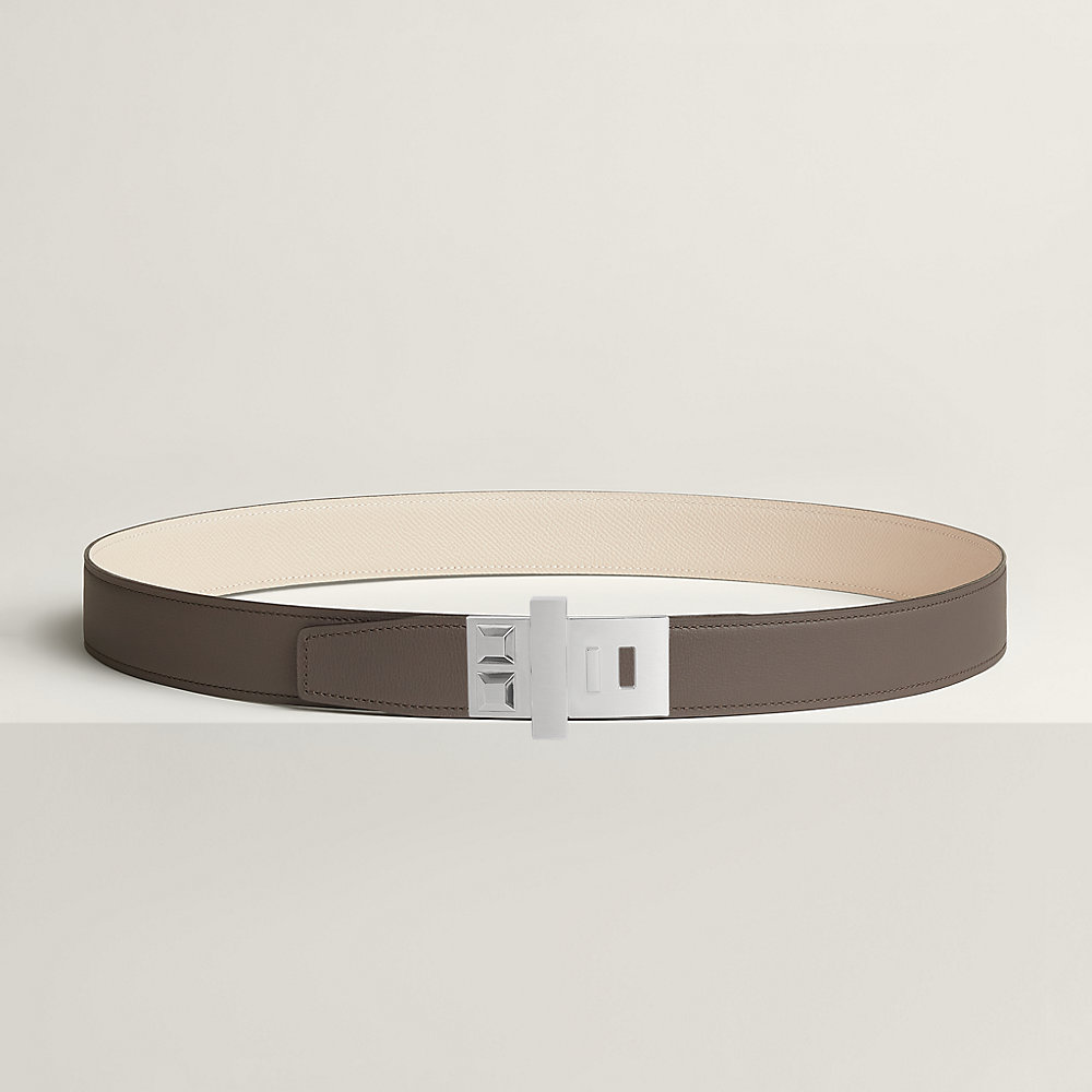 Medor belt buckle & Reversible leather strap 32 mm | Hermès UK