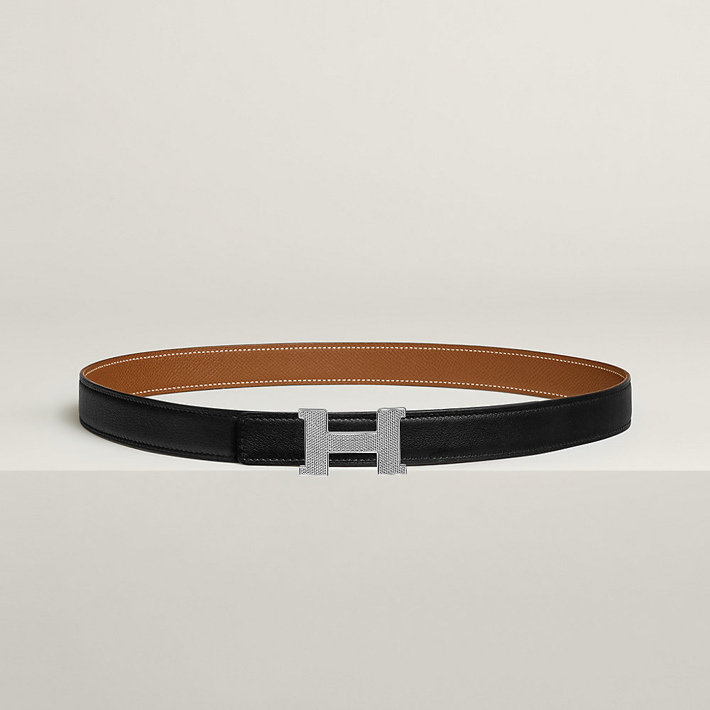 Mini Constance Guillochee belt buckle & Reversible leather strap 24 mm ...