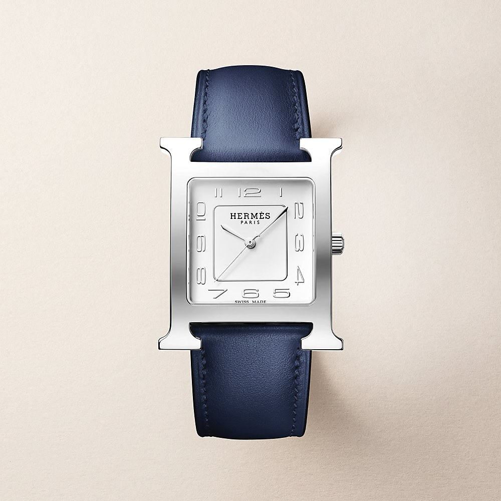 Montre Heure H, Grand modèle, 34 mm - Noir | Hermès France