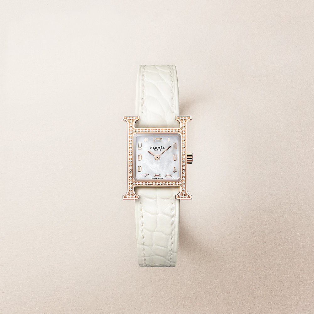 Montre Heure H, Mini modèle, 21 mm - Noir | Hermès France