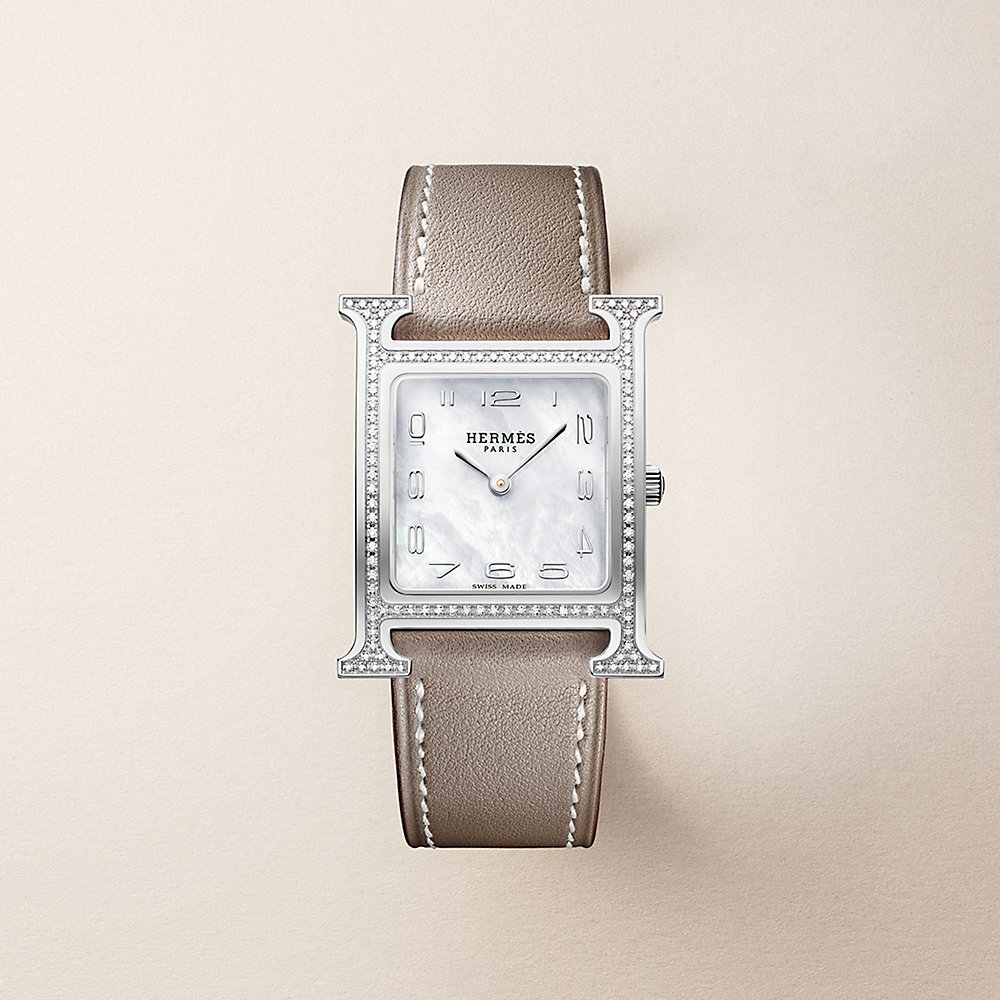 Montre Heure H, Moyen modèle, 30 mm - Vert | Hermès France