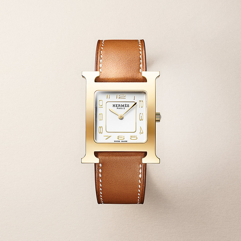 Montre Heure H, Moyen modèle, 30 mm - Beige | Hermès France