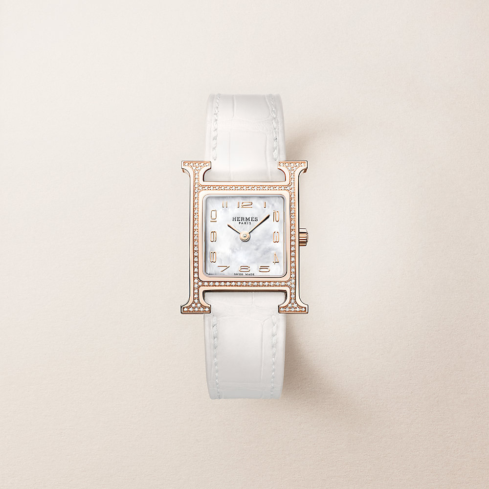 Montre Heure H, Petit modèle, 25 mm - Beige | Hermès Canada