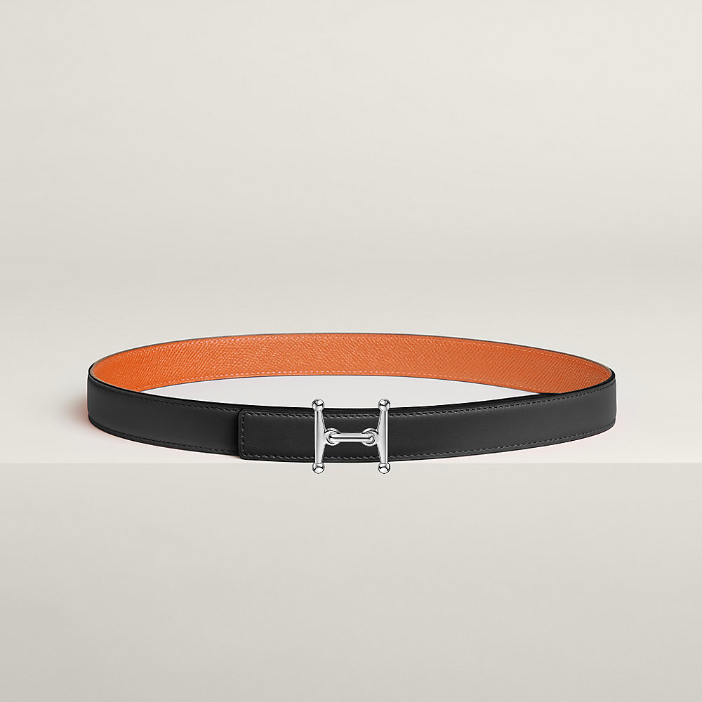 Mors H belt buckle & Reversible leather strap 24 mm | Hermès UK