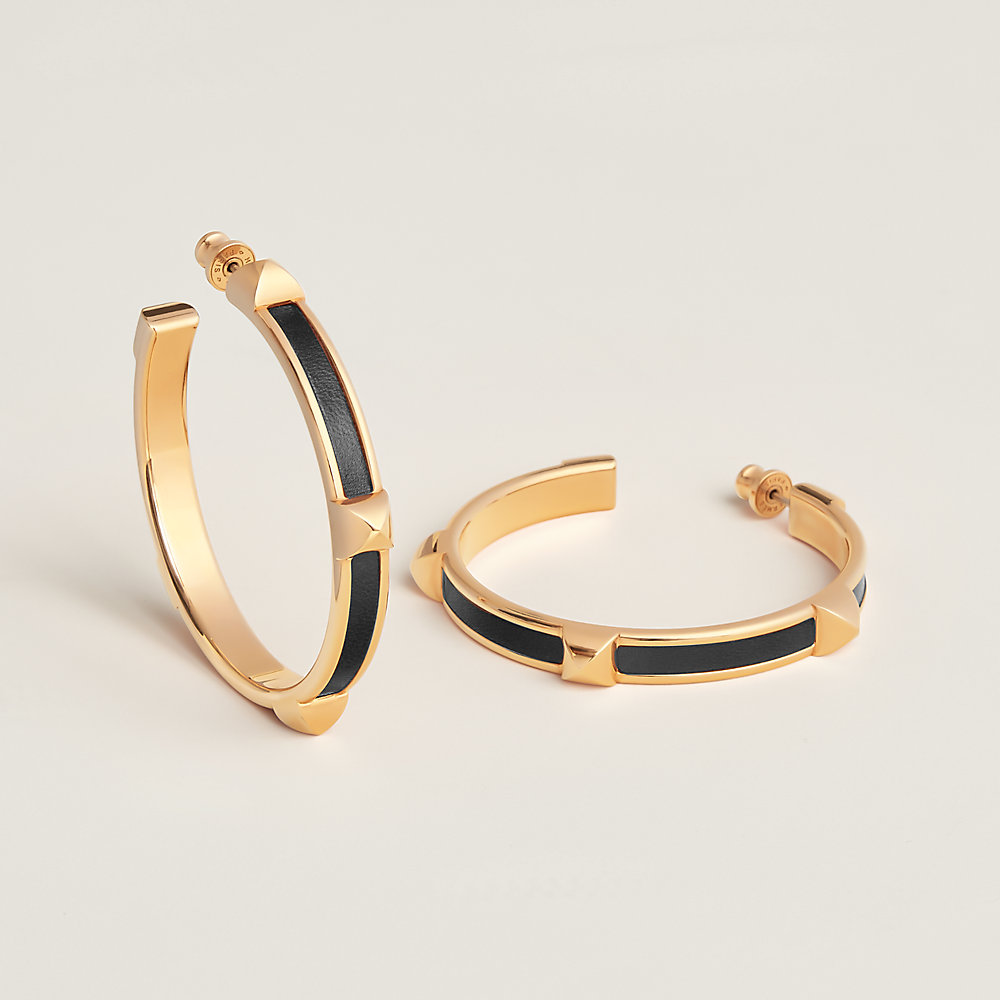 Orecchini Athéna, modello grande - Nero | Hermès Italia