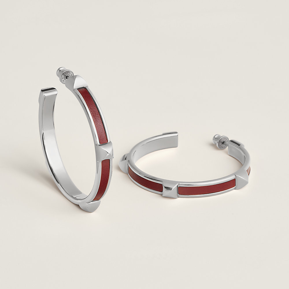 Orecchini Athéna, modello grande - Rosso | Hermès Italia