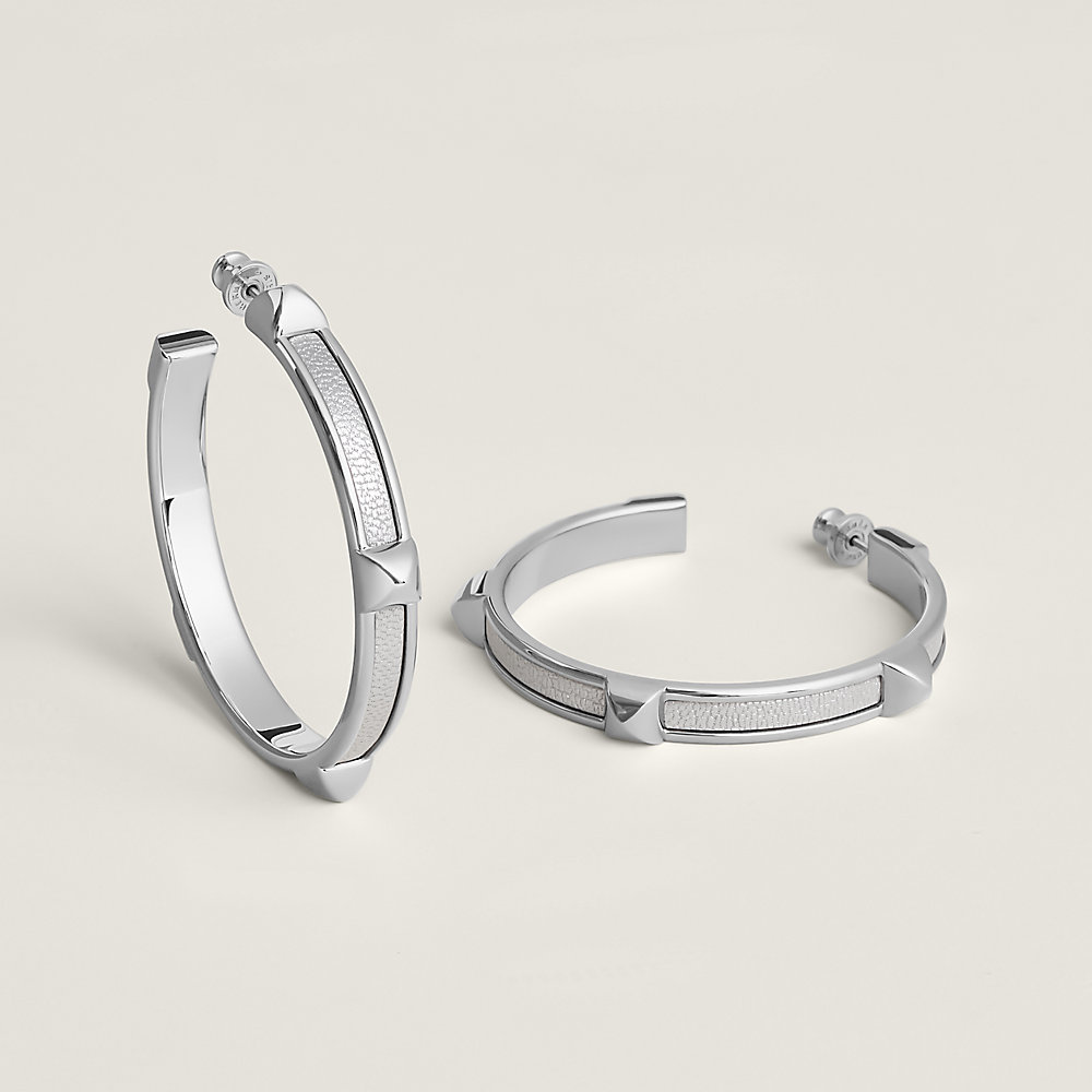 Orecchini Athéna, modello grande - Grigio | Hermès Italia