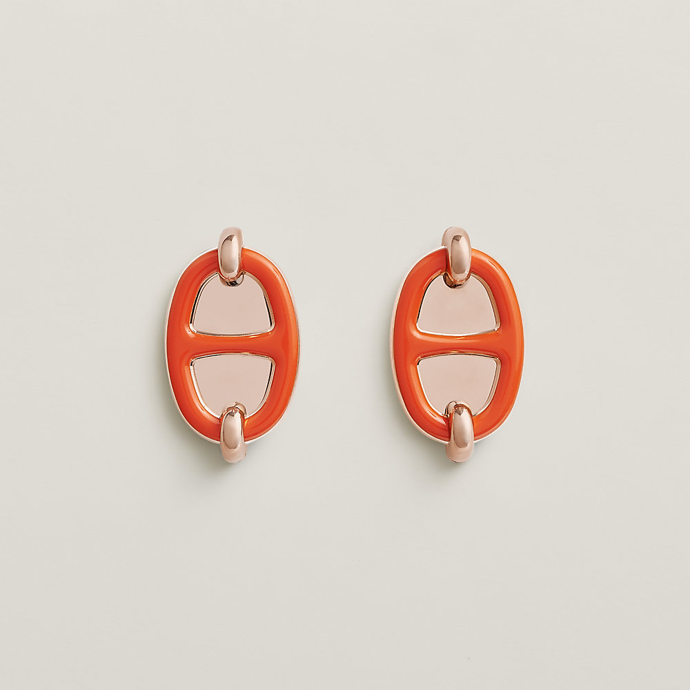 Orecchini Mini Maillon - Arancione | Hermès Italia