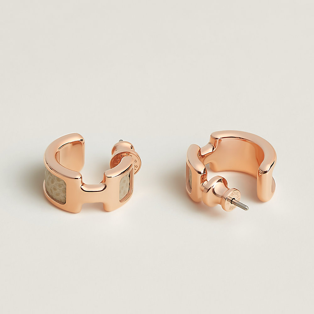 Orecchini Olympe, modello piccolo - Beige | Hermès Italia