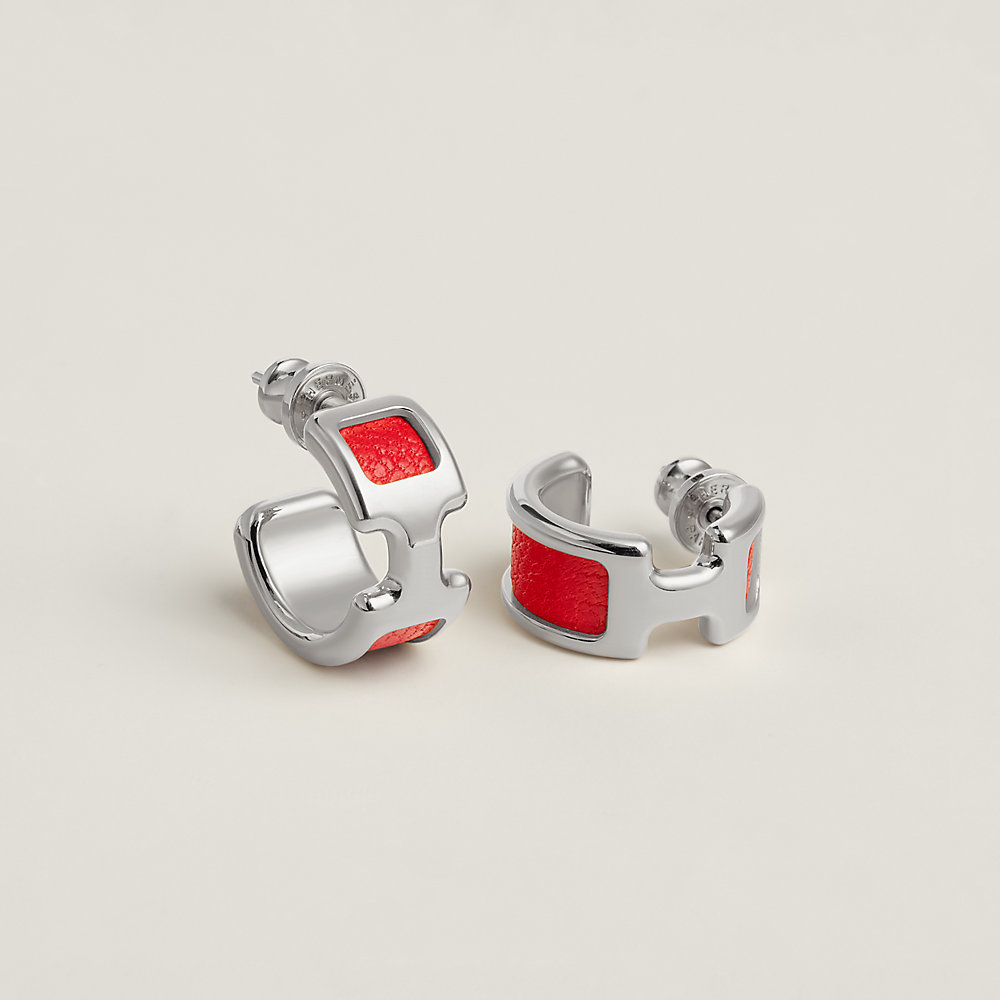 Orecchini Olympe, modello piccolo - Rosso | Hermès Italia