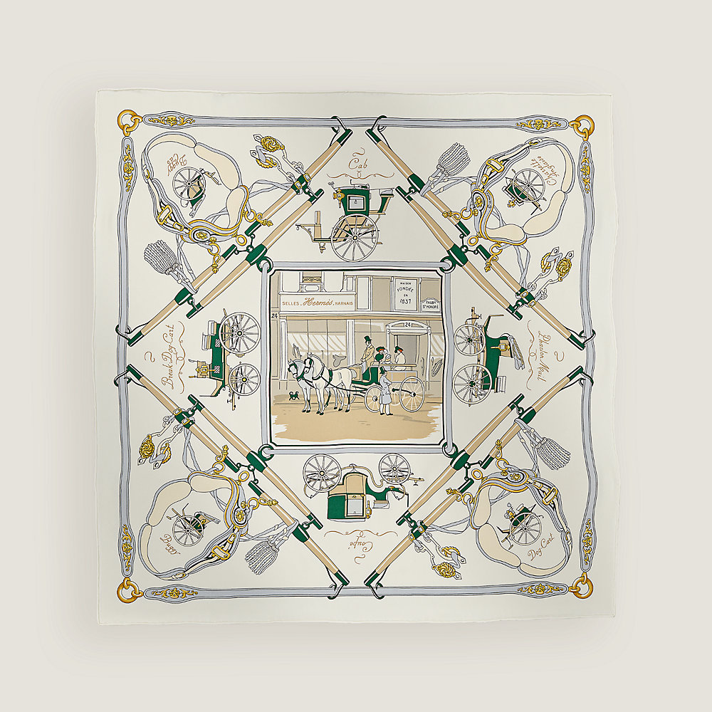 Palonniers scarf 70 - White | Hermès Australia