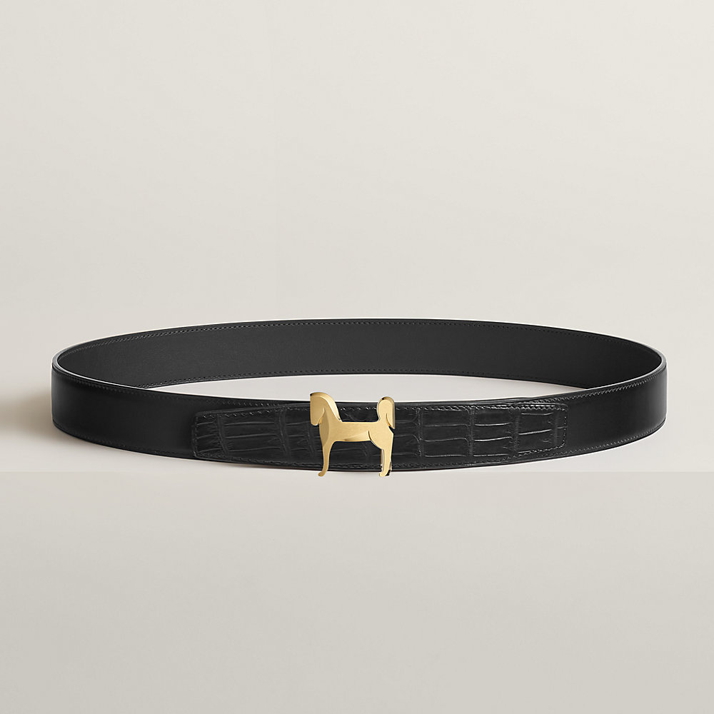 Panache belt buckle & Leather strap 32 mm | Hermès Australia