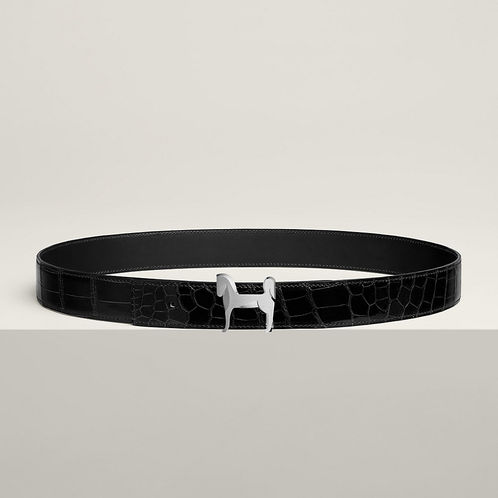 Panache belt buckle & Leather strap 32 mm | Hermès Australia