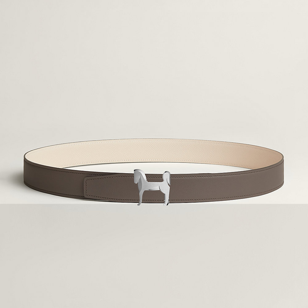 Panache belt buckle & Reversible leather strap 32 mm | Hermès UK
