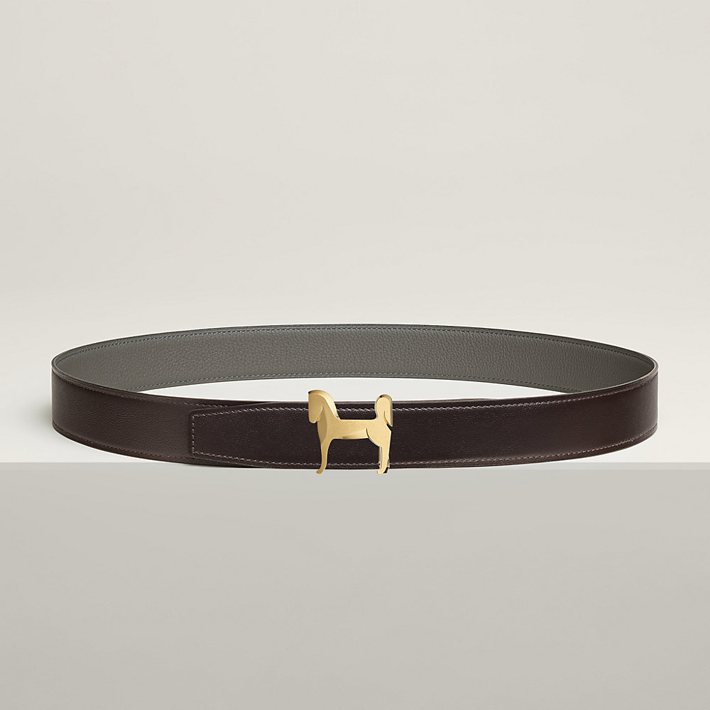 Panache belt buckle & Reversible leather strap 32 mm | Hermès UK
