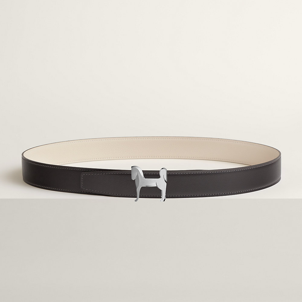 Panache belt buckle & Reversible leather strap 32 mm | Hermès UK