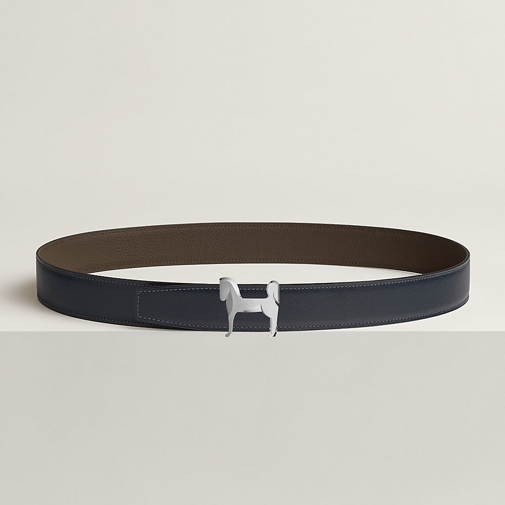 Panache belt buckle & Reversible leather strap 32 mm | Hermès UK
