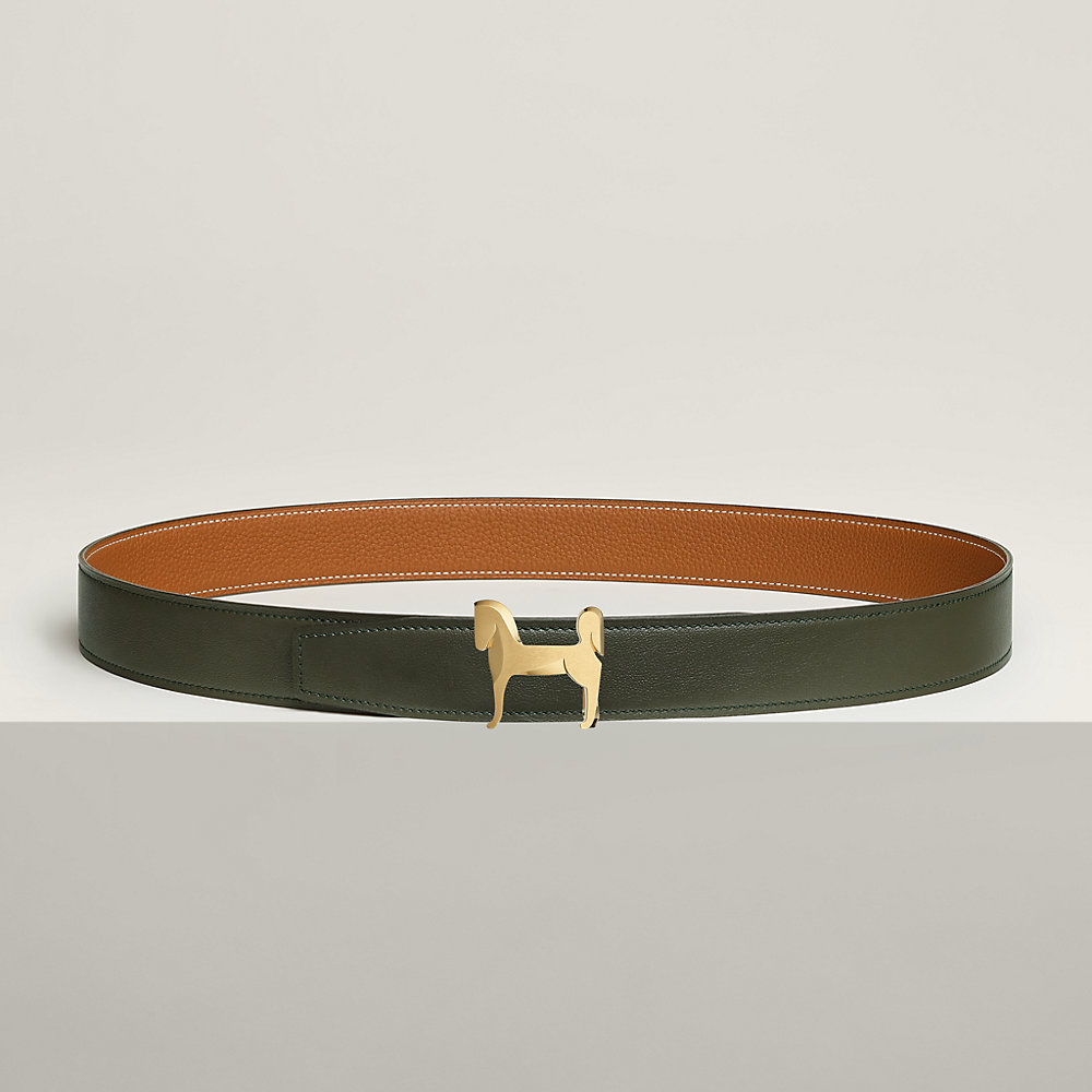 Panache belt buckle & Reversible leather strap 32 mm | Hermès UK