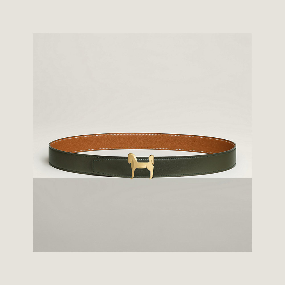 Panache belt buckle & Reversible leather strap 32 mm | Hermès UK