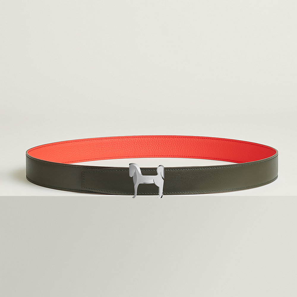 Panache belt buckle & Reversible leather strap 32 mm | Hermès UK