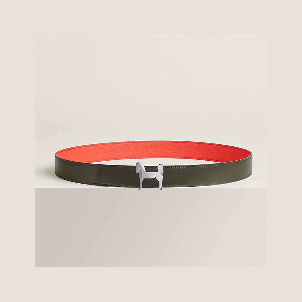 Panache belt buckle & Reversible leather strap 32 mm | Hermès UK