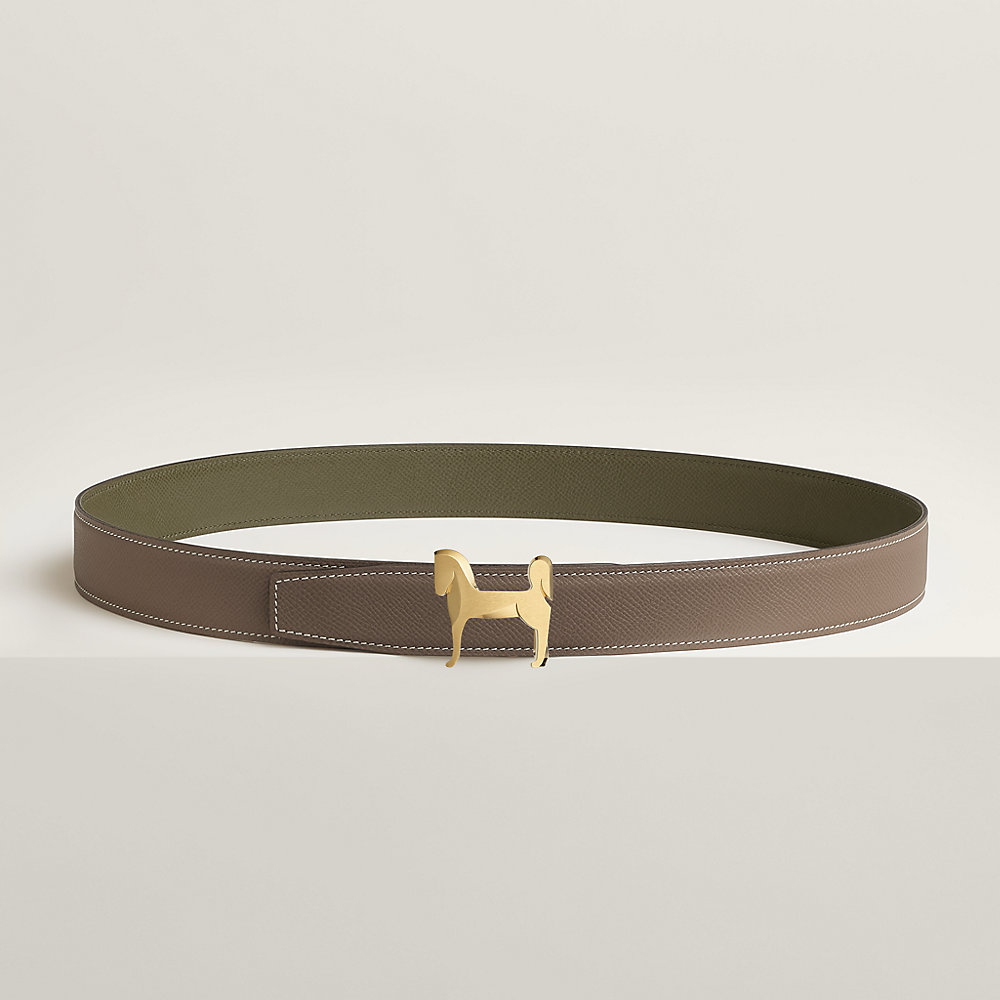 Panache belt buckle & Reversible leather strap 32 mm | Hermès Australia
