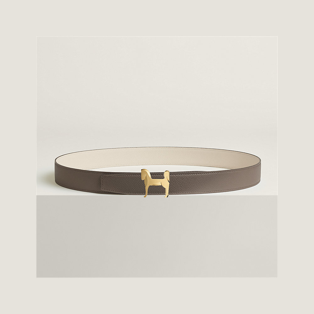 Panache belt buckle & Reversible leather strap 32 mm | Hermès UK