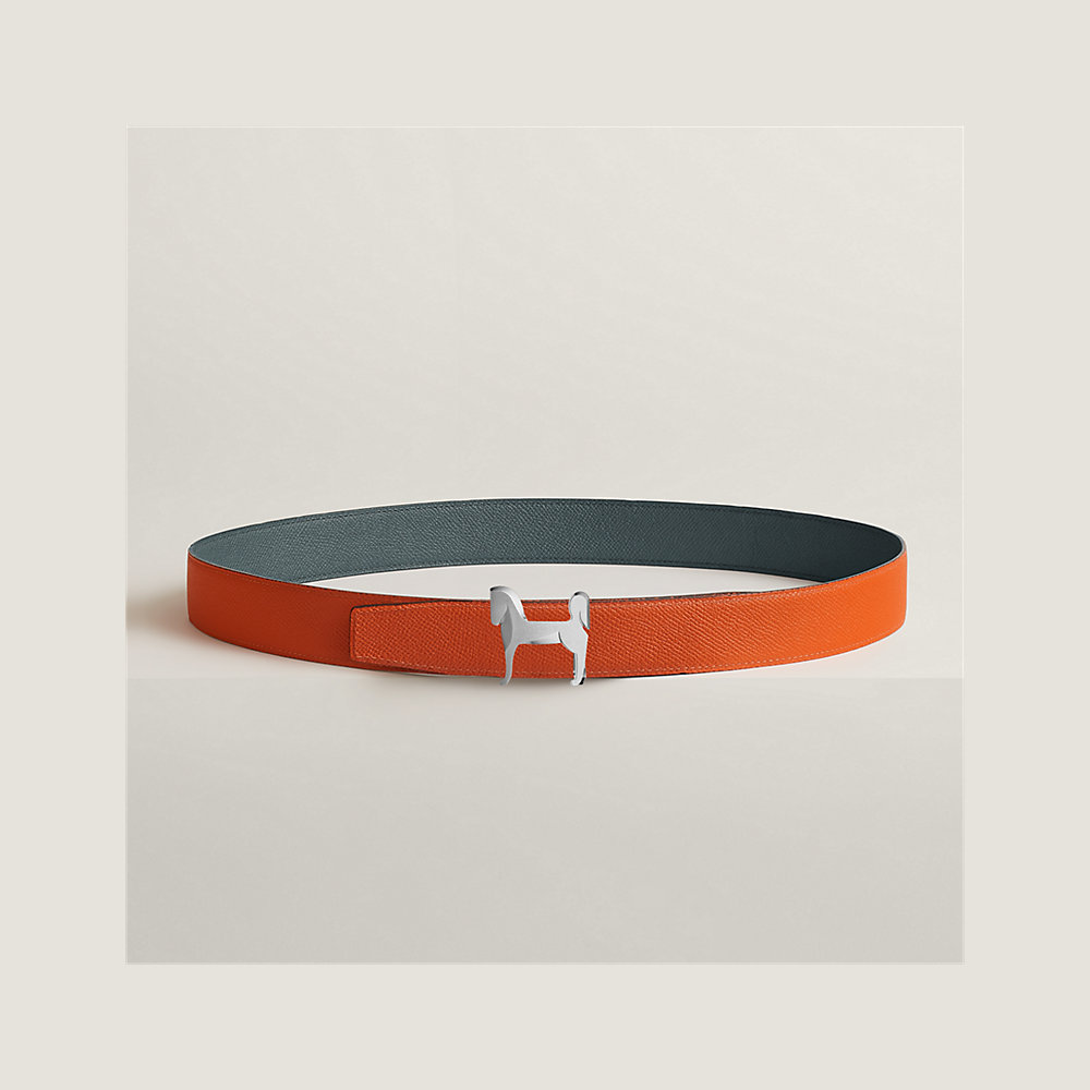 Panache belt buckle & Reversible leather strap 32 mm | Hermès Australia