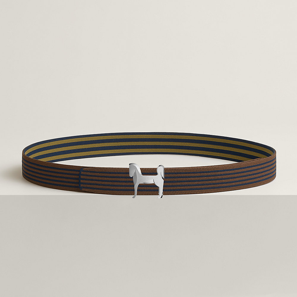 Panache belt buckle & Stripes reversible band 32 mm | Hermès UK