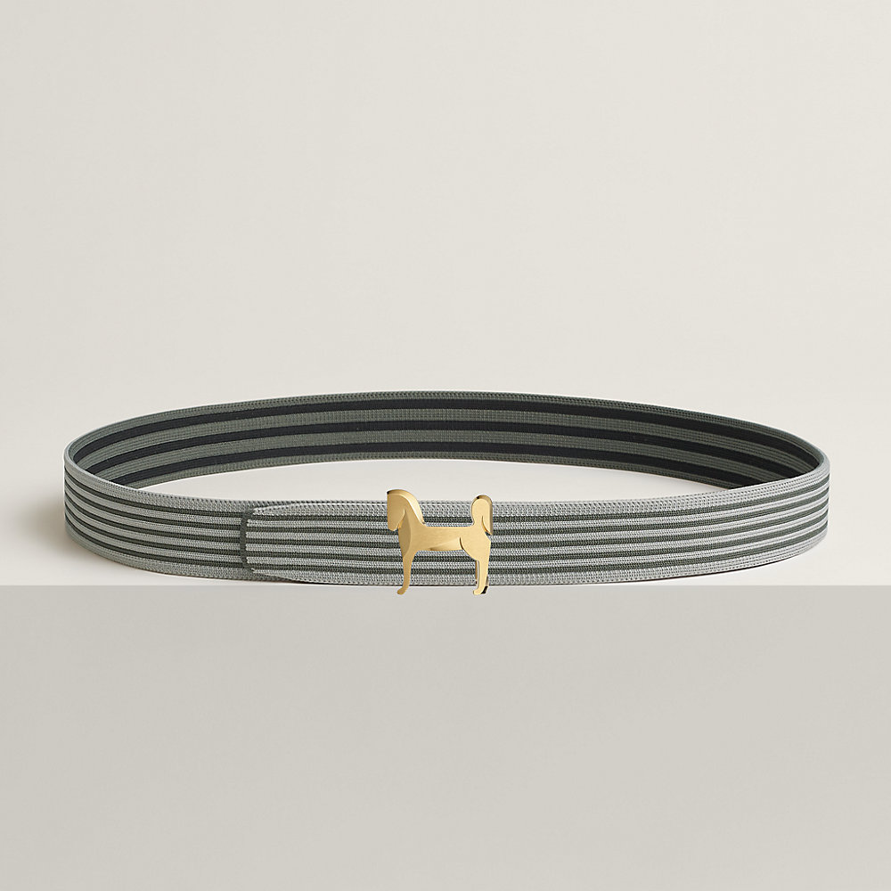 Panache belt buckle & Stripes reversible band 32 mm | Hermès UK