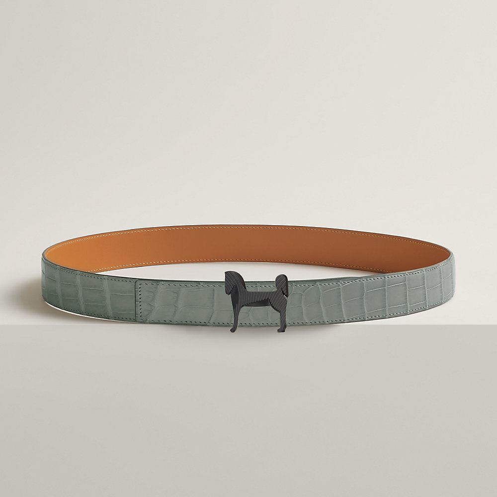 Panache Zebre belt buckle & Leather strap 32 mm | Hermès USA