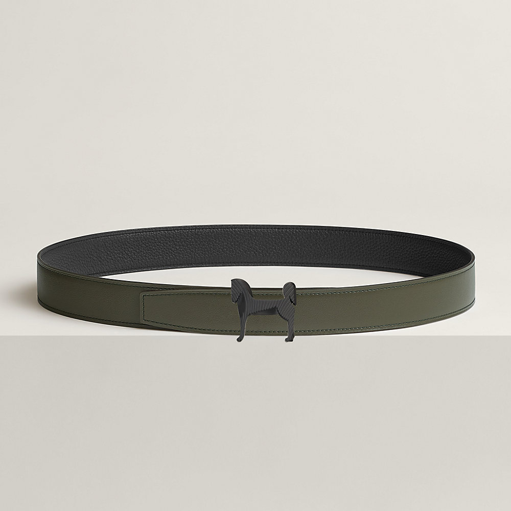 Panache Zebre belt buckle & Reversible leather strap 32 mm | Hermès ...