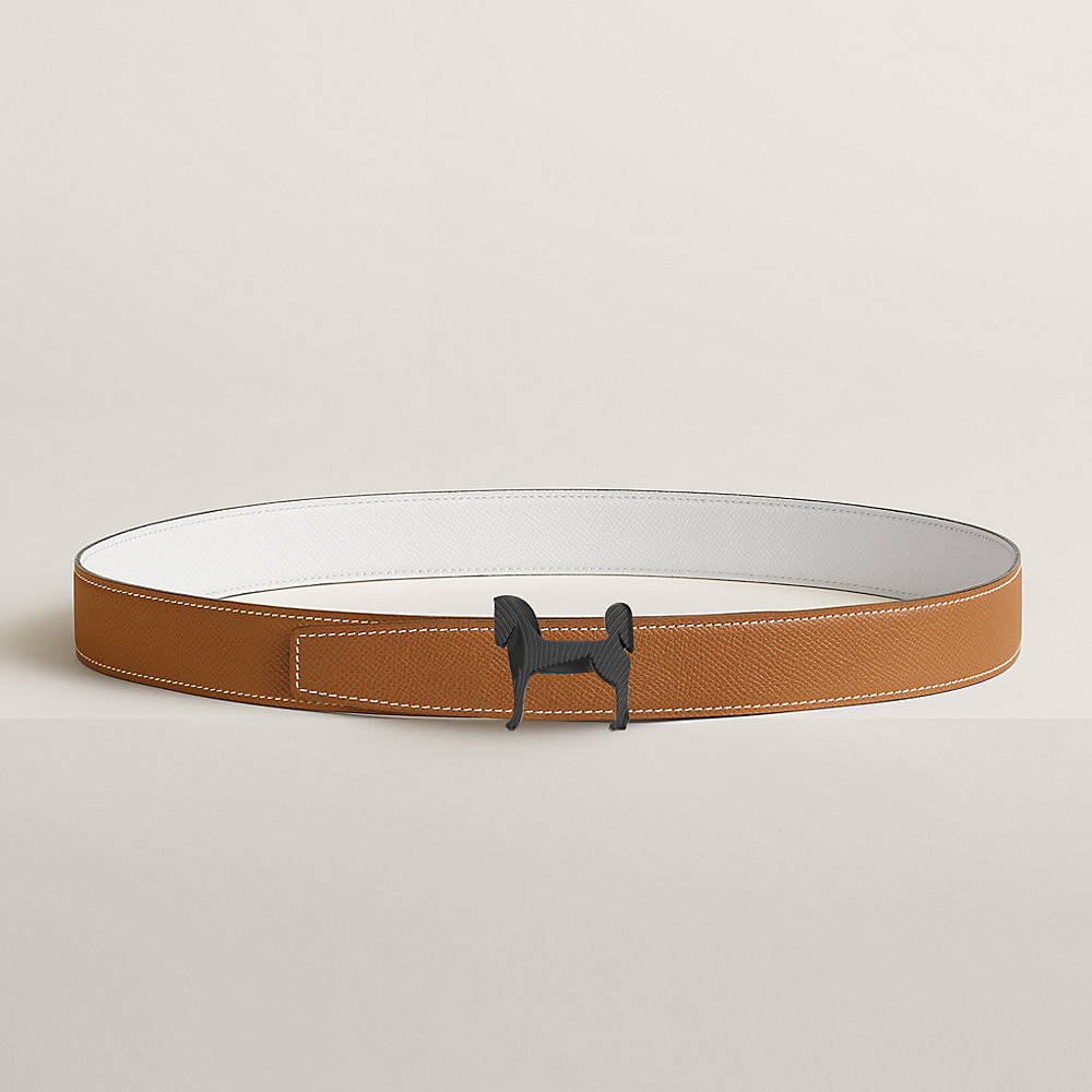 Panache Zebre belt buckle & Reversible leather strap 32 mm | Hermès UK