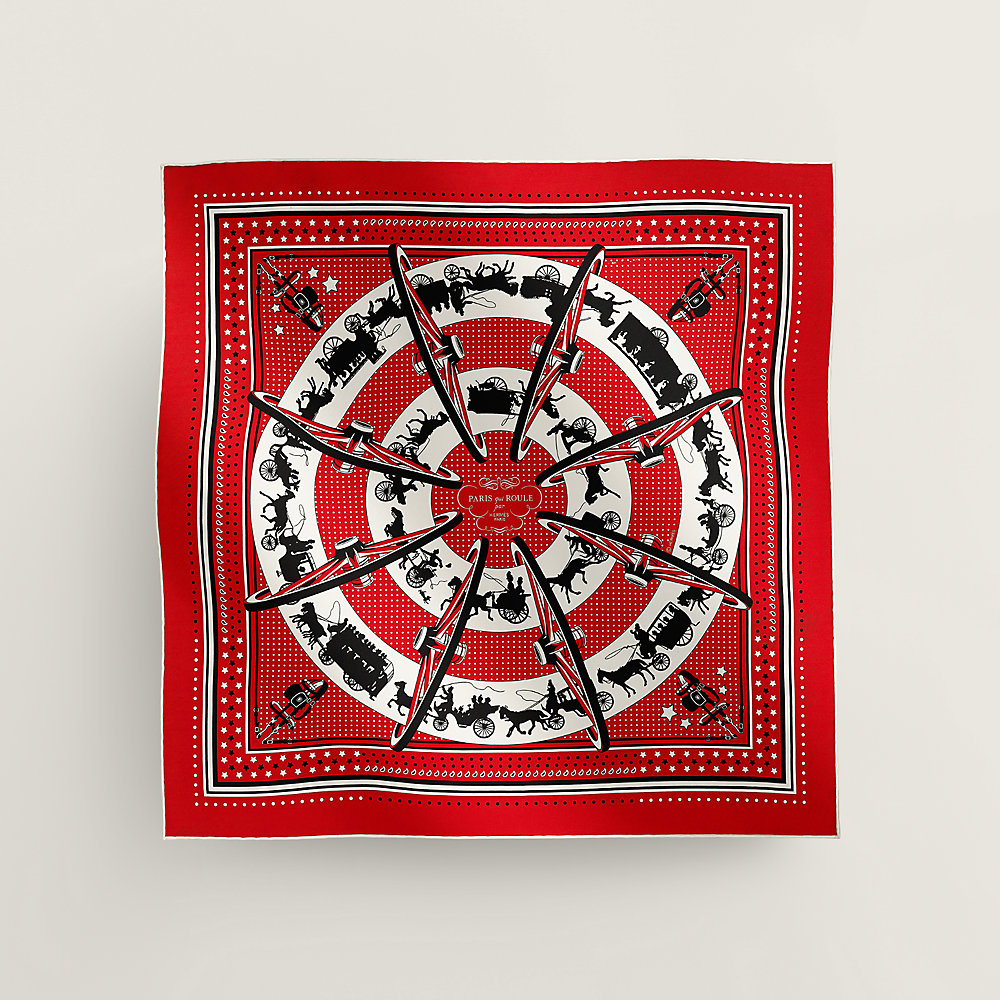 Paris Qui Roule bandana 55 - Red | Hermès Malaysia